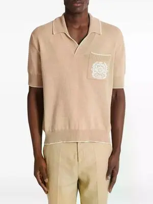 Balmain Embroidered Polo Shirt - Neutrals