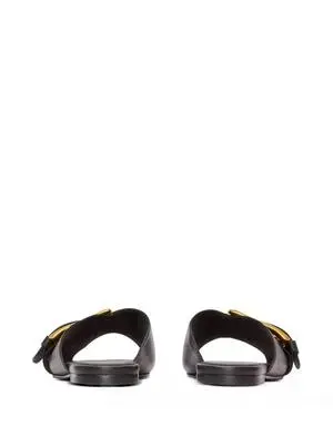 Balmain Anthem Flat Sandals - Black