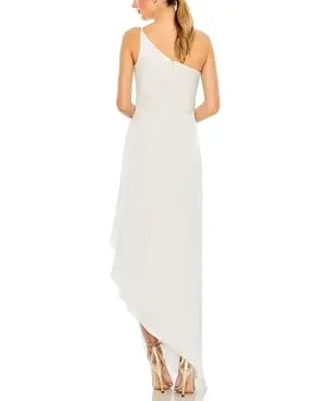 Mac Duggal One-shoulder Hi-low Charmeuse Dress