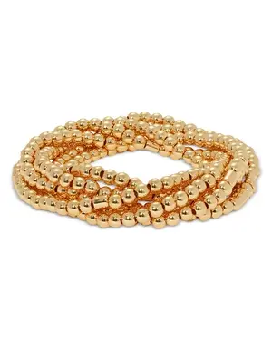 ROXANNE ASSOULIN Set Of Three Beaded Stretch Bracelets - Gold