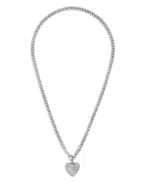 ROXANNE ASSOULIN Mini Puffy Heart Pendant Necklace - Silver
