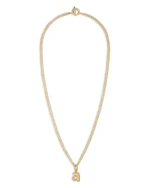 ROXANNE ASSOULIN Puffy Initial Double Chain Pendant Necklace - A