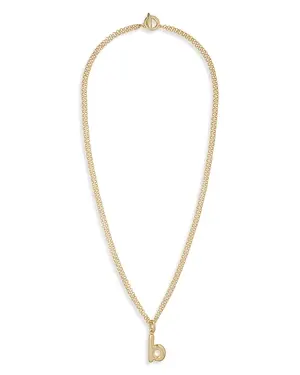 ROXANNE ASSOULIN Puffy Initial Double Chain Pendant Necklace B