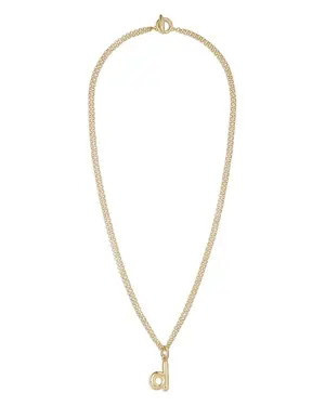 ROXANNE ASSOULIN Puffy Initial Double Chain Pendant Necklace D