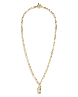 ROXANNE ASSOULIN Puffy Initial Double Chain Pendant Necklace - G