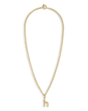 ROXANNE ASSOULIN Puffy Initial Double Chain Pendant Necklace - H