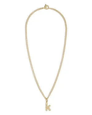 ROXANNE ASSOULIN Puffy Initial Double Chain Pendant Necklace - K