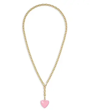 ROXANNE ASSOULIN Mini Puffy Heart Pendant Necklace - Pink/gold