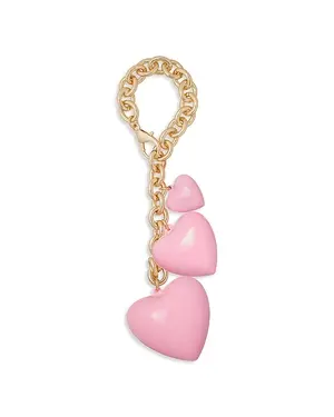 ROXANNE ASSOULIN Puffy Heart Bag Charm - Pink/gold