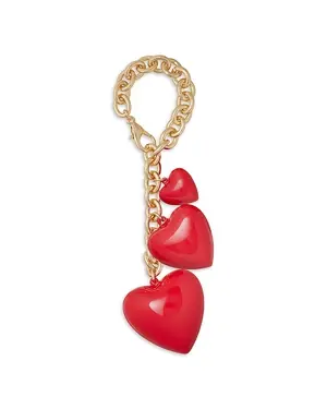 ROXANNE ASSOULIN Puffy Heart Bag Charm - Red/gold