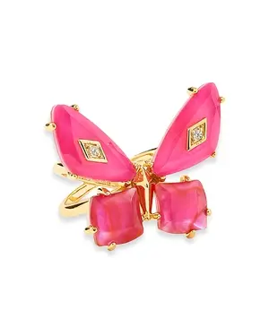 Kendra Scott Bianca Butterfly Cocktail Ring - Gold/pink