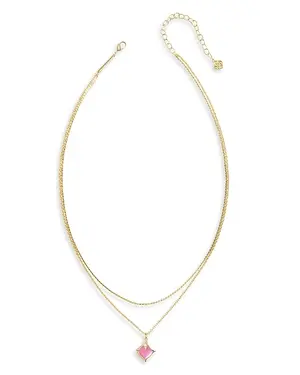 Kendra Scott Joelle Multi Strand Necklace - Gold/pink