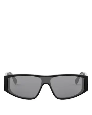 Fendi Ff Squared Geometric Shield Sunglasses, 133mm