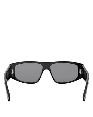 Fendi Ff Squared Geometric Shield Sunglasses, 133mm