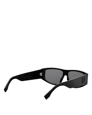 Fendi Ff Squared Geometric Shield Sunglasses, 133mm