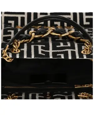 Balmain 1945 Soft Pb-monogrammed Jacquard Canvas Tote Bag