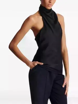 Balmain Halterneck Backless Top - Black