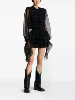 Balmain Chiffon-sleeve Tweed Jacket