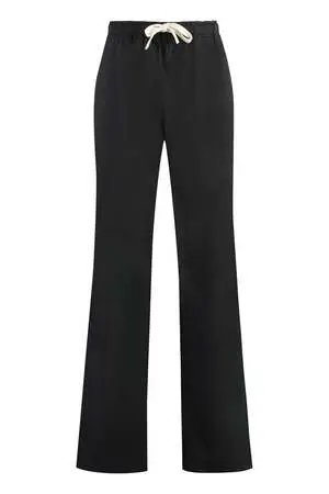 Palm Angels Wool Blend Trousers - Black