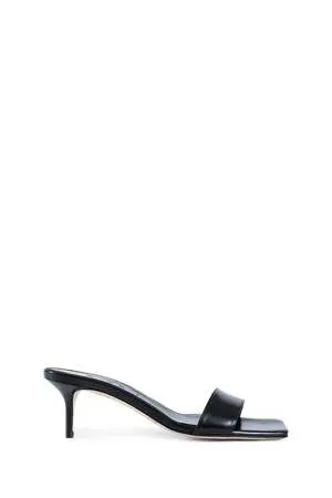 AeydĒ Aeyde Black Nappa Leather Mules - Black