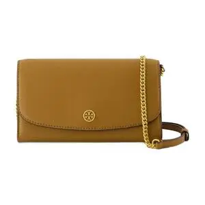 Tory Burch Robinson Wallet On Chain - Beige