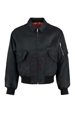 Valentino Garavani Nylon Bomber Jacket - Black