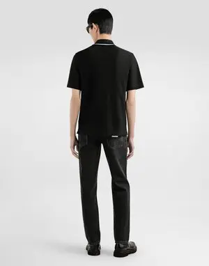Dolce & Gabbana Cotton Piqué Polo Shirt - Black