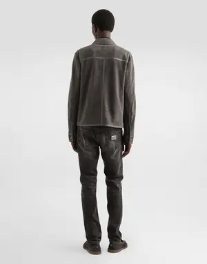 Dolce & Gabbana Perforated Lambskin Jacket - Grey