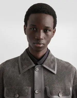 Dolce & Gabbana Perforated Lambskin Jacket - Grey