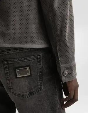 Dolce & Gabbana Perforated Lambskin Jacket - Grey