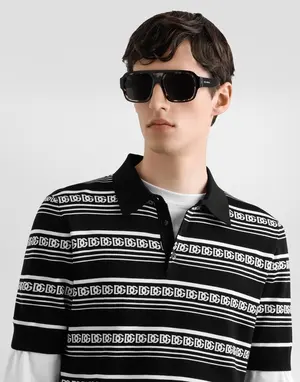 Dolce & Gabbana Silk Polo Shirt With Logo - Multicolor
