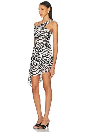Ronny Kobo Print Asymmetrical Dress