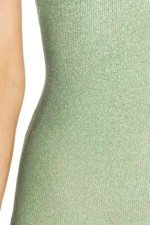 SEROYA Metallic Knit Mini Dress