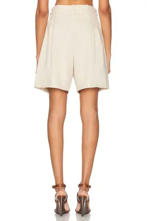 Ronny Kobo Andora Linen Blend Shorts - Ivory