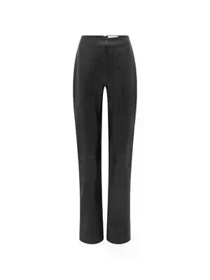 MARINE SERRE Satin-grain Leather Trousers - Black