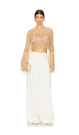 Lapointe Fringe Sequin Crop Top