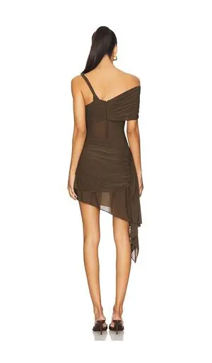 Ronny Kobo Asymmetrical Off-shoulder Jersey Dress - Desert