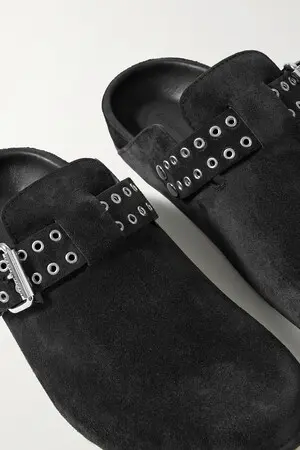 Isabel Marant Mirvin Buckled Suede Slippers