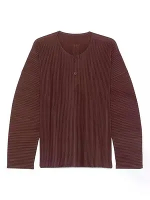 Issey Miyake Plissé-effect T-shirt - Brown
