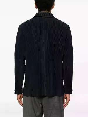 Issey Miyake Plissé-effect Blazer - Blue