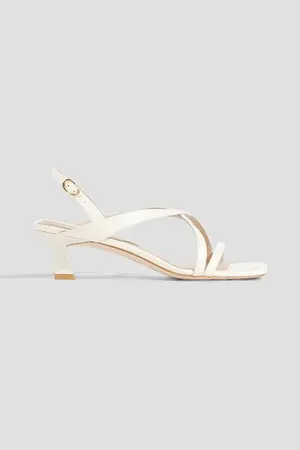 STUART WEITZMAN Oasis 50 Patent-leather Slingback Sandals - Ivory