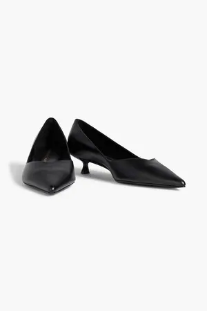 STUART WEITZMAN Eva 35 Leather Pumps - Black