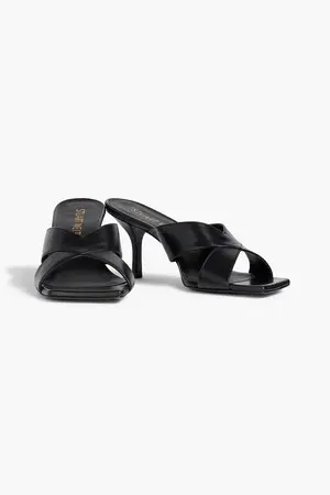 STUART WEITZMAN Carmen 75 Leather Mules - Black