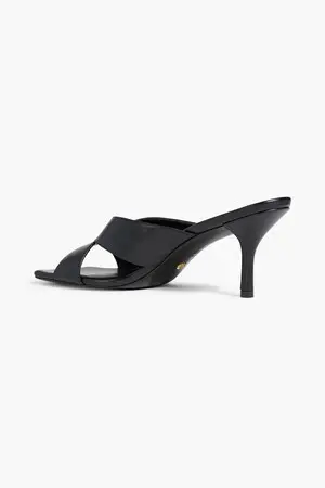 STUART WEITZMAN Carmen 75 Leather Mules - Black