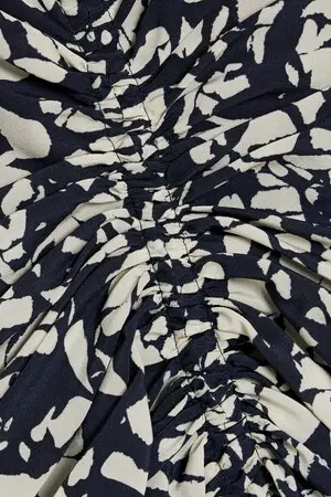 Isabel Marant Étoile Lilia Ruched Printed Stretch-silk Midi Dress