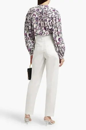Isabel Marant Étoile Brunille Floral-print Stretch-silk Blouse - Fuchsia