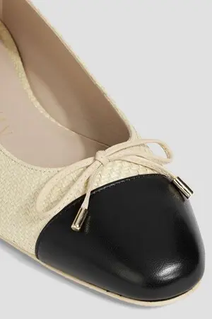 STUART WEITZMAN Raffia And Leather Ballet Flats