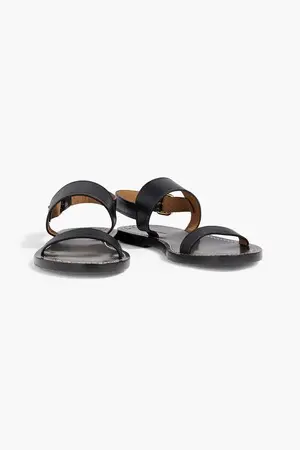 Isabel Marant Jizza Leather Slingback Sandals - Black