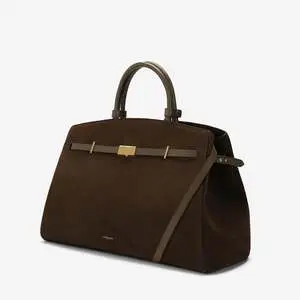 DEMELLIER The Hudson Bag - Mocha Suede & Mocha Smooth