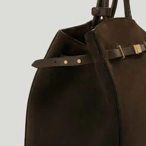 DEMELLIER The Hudson Bag - Mocha Suede & Mocha Smooth